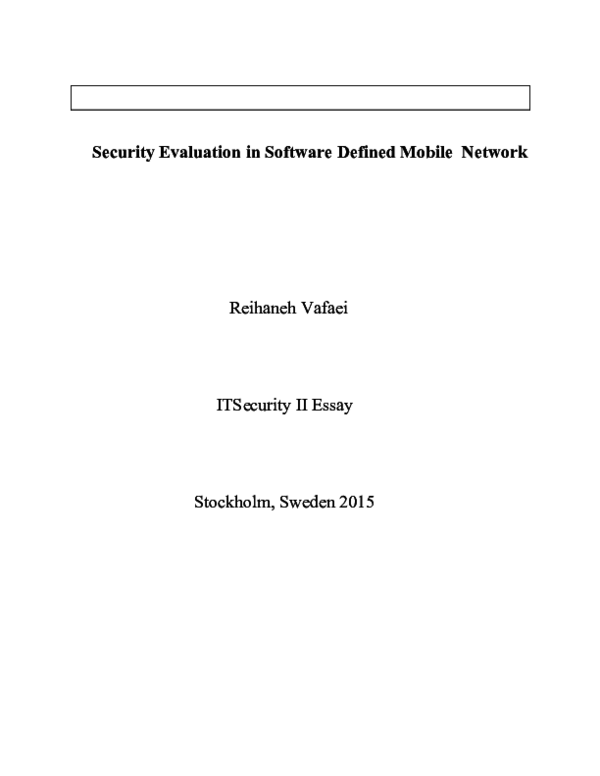 (PDF) S ecurity Evaluation in Software Defined Mobile Network