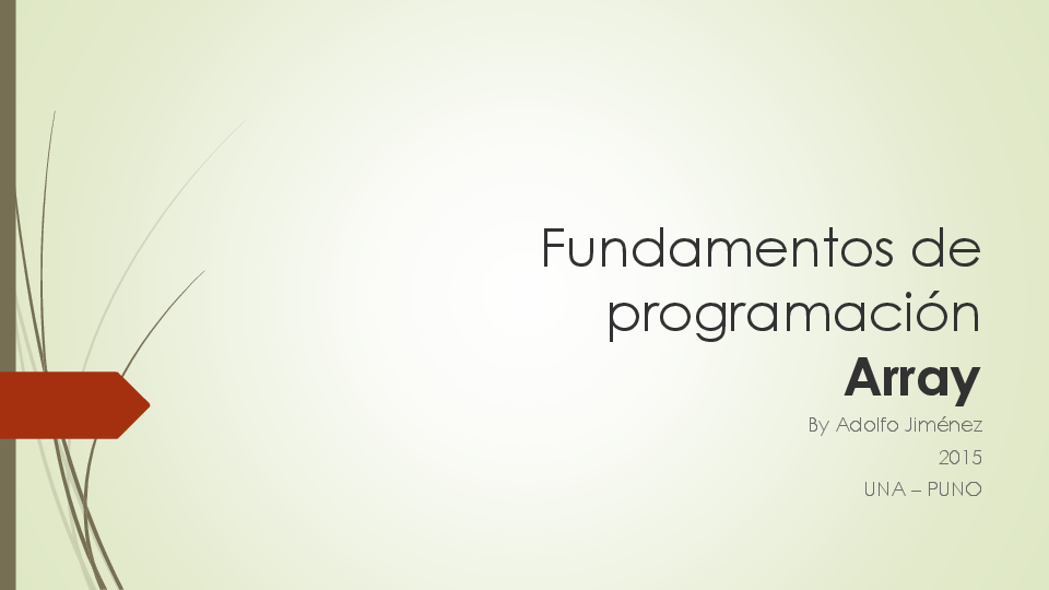 (PDF) Fundamentos de programación Array