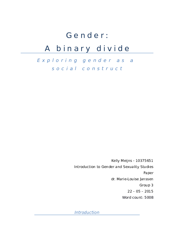 (DOC) Gender: a binary divide