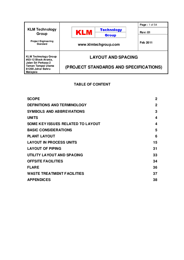 (PDF) KLM Technology Group LAYOUT AND SPACING (PROJECT STANDARDS AND ...