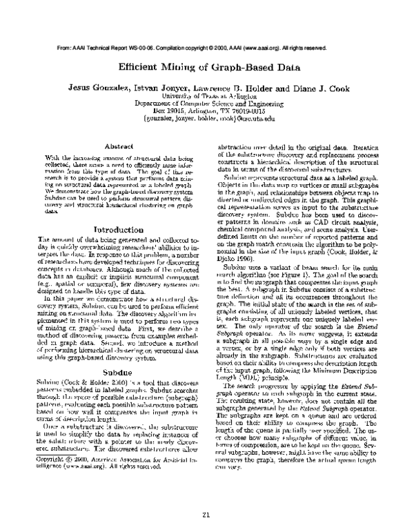 (PDF) Efficient Mining of Graph-Based Data