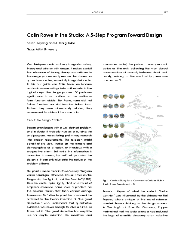 (PDF) Colin Rowe in the Design Studio: A 5-Step Program Toward Design ...