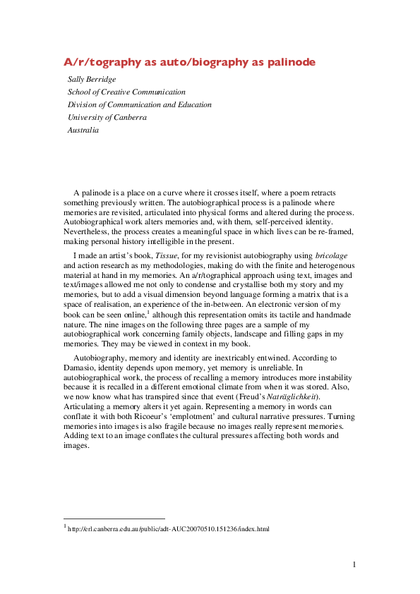 A/r/tography as auto/biography as palinode