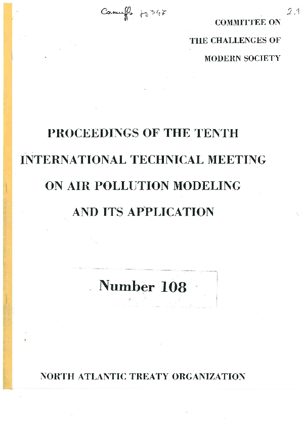 (PDF) TESTS ON ATMOSPHERIC DIFFUSION WITH TRACERS IN A URBAN AREA