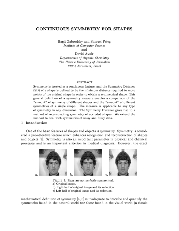 (PDF) Continuous symmetry for shapes