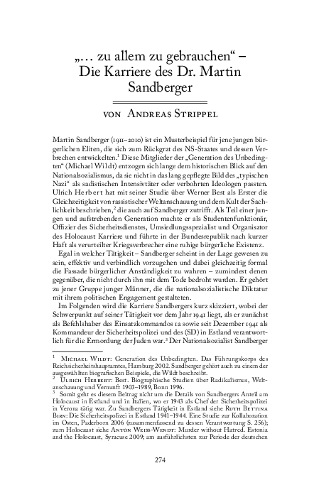 (PDF) „… zu allem zu gebrauchen“ – Die Karriere des Dr. Martin Sandberger