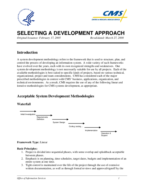 (PDF) SELECTING A DEVELOPMENT APPROACH