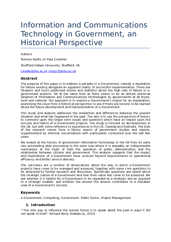 (DOC) Information and Communications Technology in Government, an ...