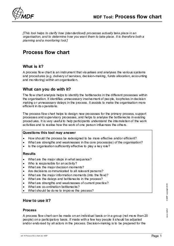 (PDF) MDF Tool: Process flow chart Process flow chart What is it? What ...