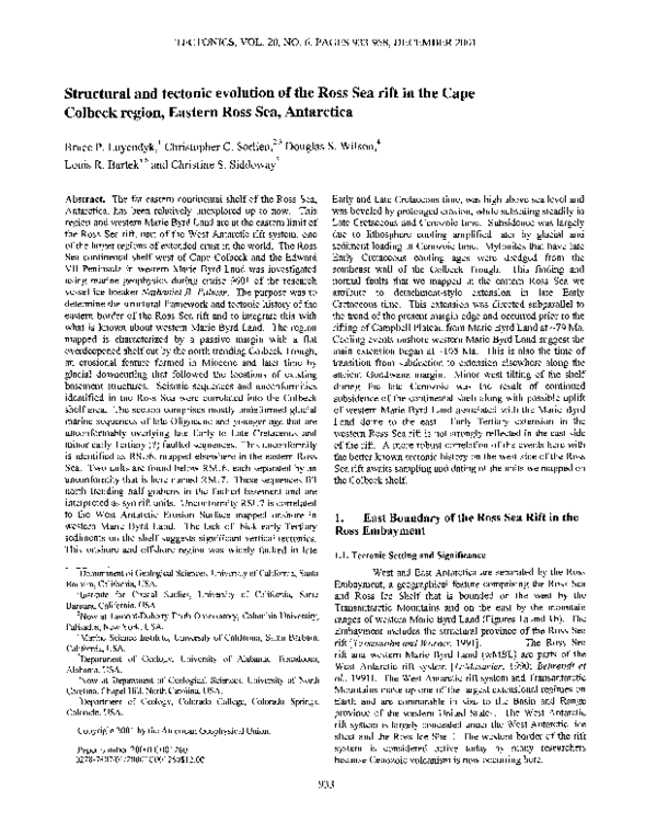 (PDF) Structural and Tectonic Evolution of the Ross Sea Rift In the ...