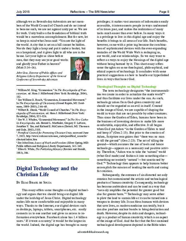 (PDF) Digital Technology and the Christian Life