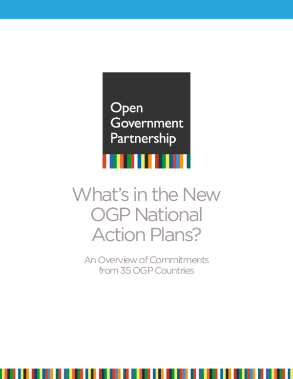 (PDF) What's in the New OGP National Action Plans? An Overview of ...