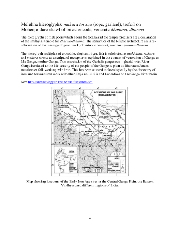 (PDF) Meluhha hieroglyphs: makara toraṇa (rope, garland), trefoil on ...
