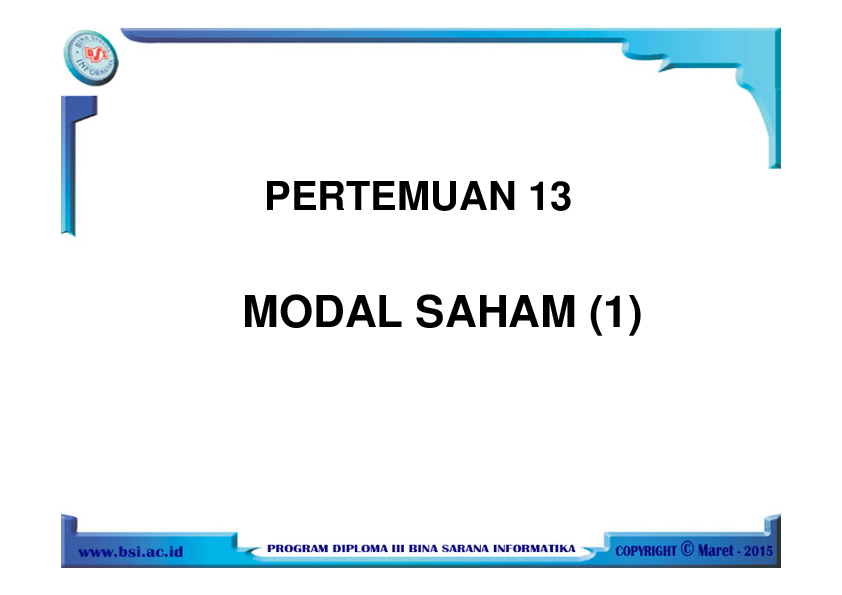 (PDF) MODAL SAHAM (1