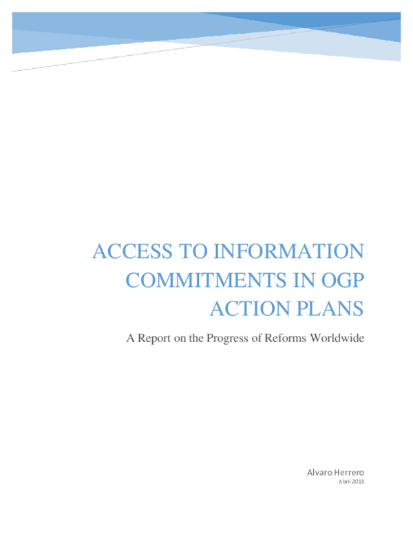 (PDF) Access to Information Commitments in OGP Action Plans: A Report ...
