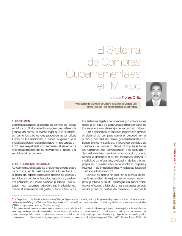 (PDF) El sistema de compras gubernamentales en México