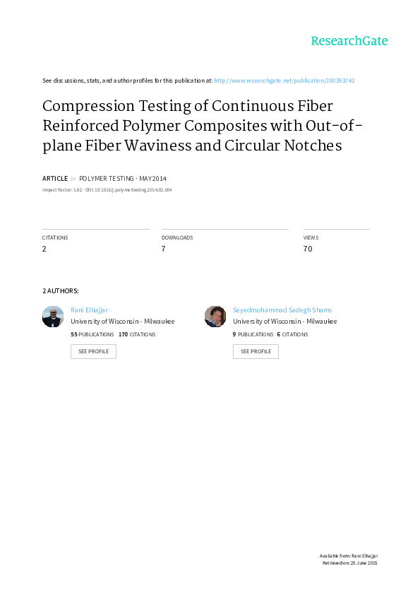Compression testing of continuous fiber reinforced polymer composites ...