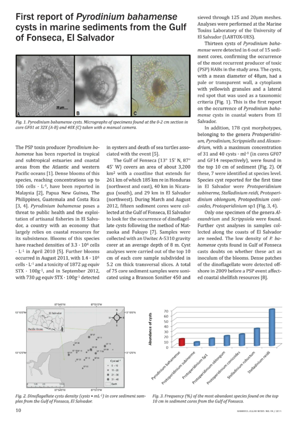 (PDF) First report of Pyrodinium bahamense cyst in marine sediments ...