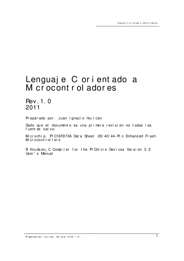 (PDF) Lenguaje C orientado a µControladores Lenguaje C orientado a ...