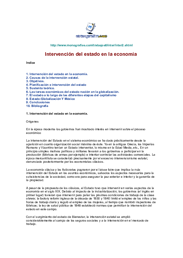 (DOC) Intervencion del Estado en la economia