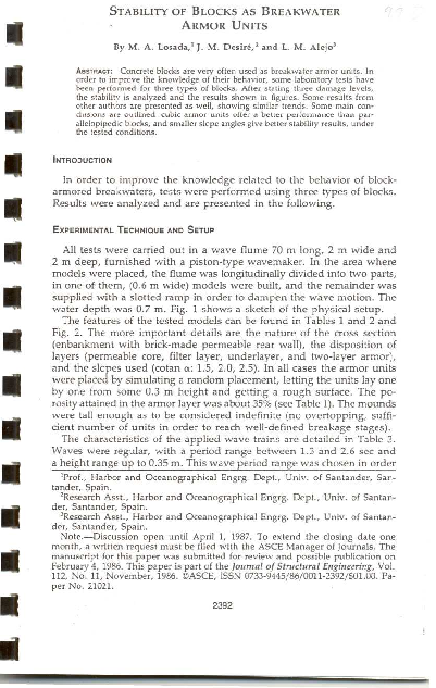 (PDF) Stability of blocks as breakwater armor units