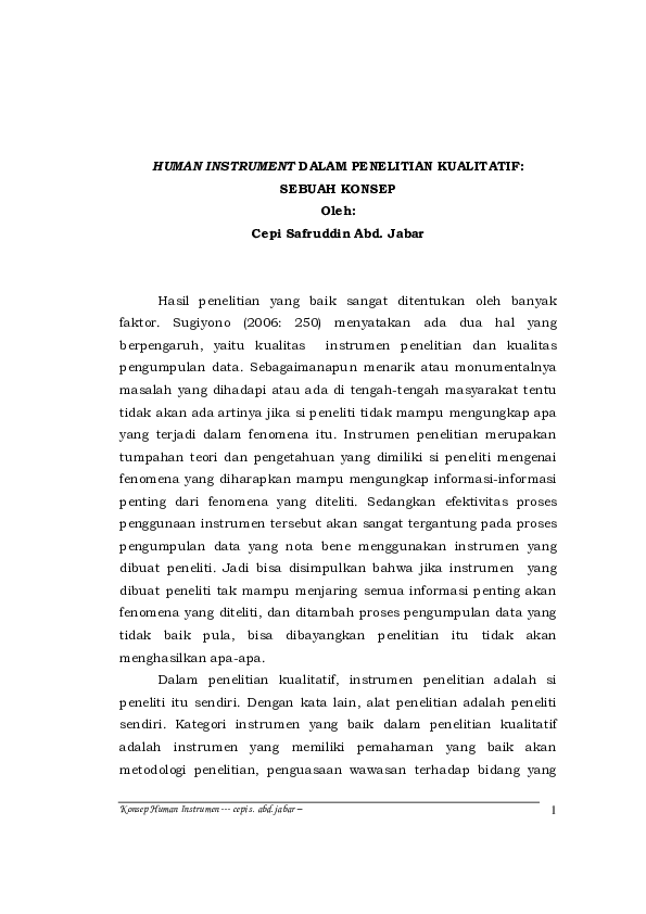 (PDF) konsep human instrument