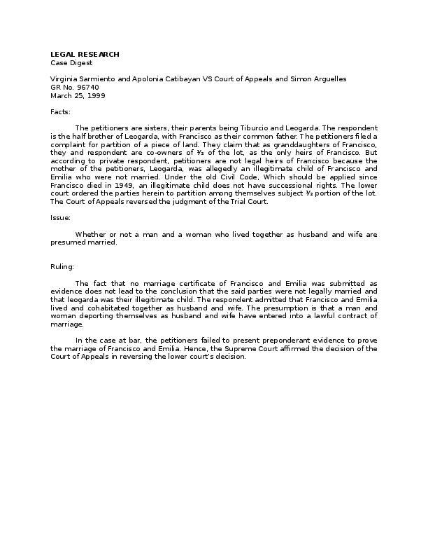 (DOC) Legal Research Case digest | Jeremiah Caballero - Academia.edu