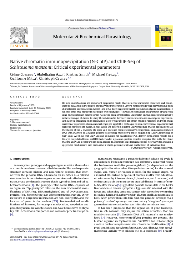 (PDF) Native chromatin immunoprecipitation (N-ChIP) and ChIP-Seq of ...
