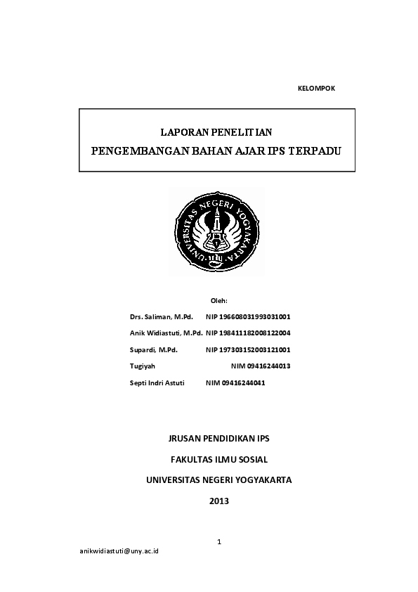 (PDF) PENGEMBANGAN BAHAN AJAR IPS TERPADU Oleh