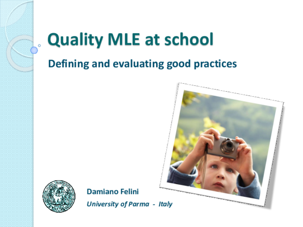 (PDF) Quality MLE at school. Defining and evaluating good practices