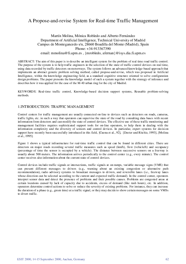 (PDF) A Propose-and-revise System for Real-time Traffic Management