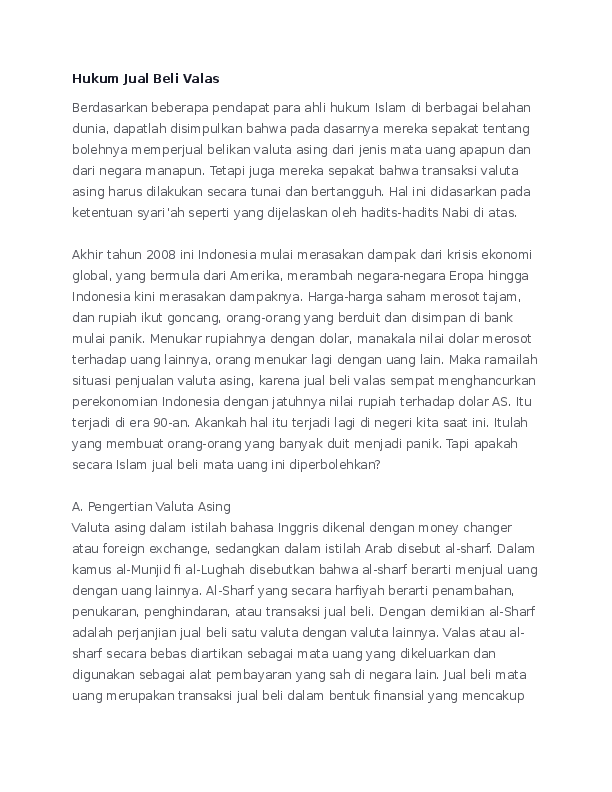 (DOC) Hukum Jual Beli Valas