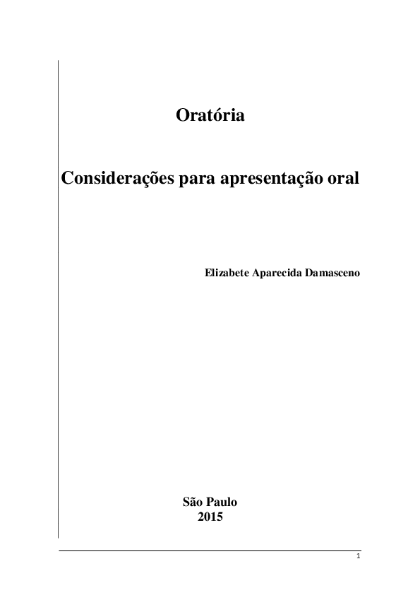 (PDF) Oratória: considerações para uma apresentação oral
