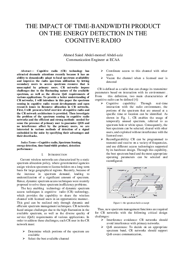 (PDF) THE IMPACT OF TIME-BANDWIDTH PRODUCT ON THE ENERGY DETECTION IN ...