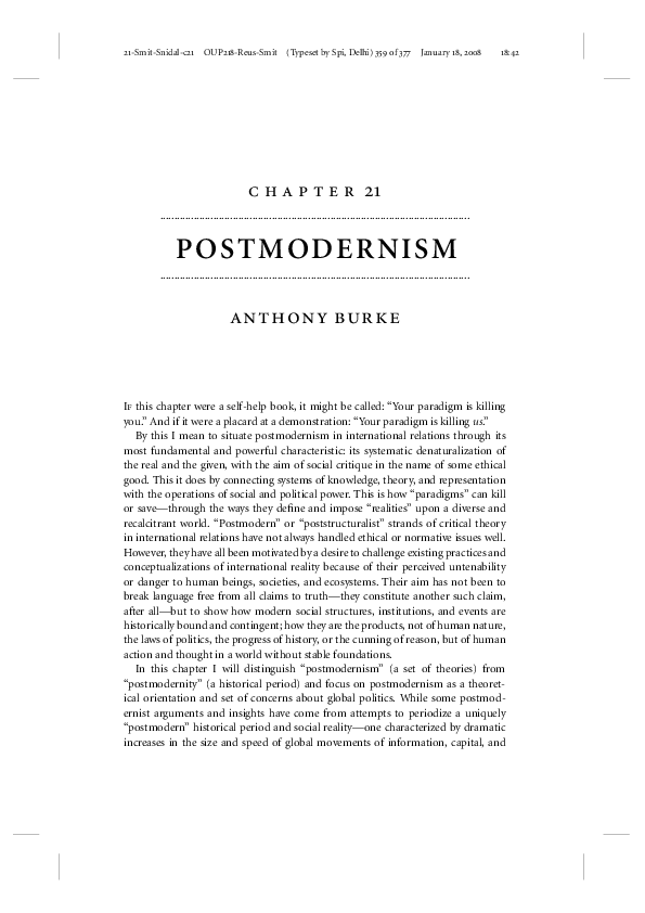 (PDF) Postmodernism