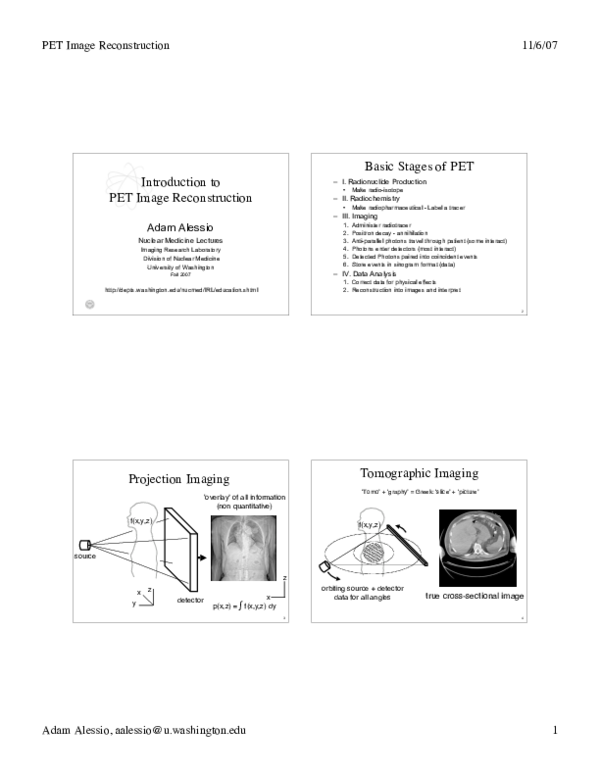 (PDF) PET Image Reconstruction