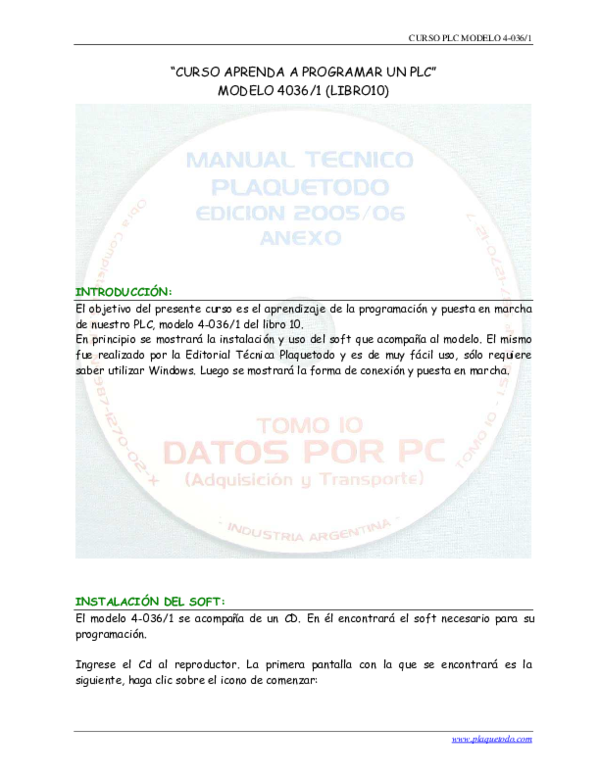 (PDF) CURSO PLC MODELO 4-036/1 " CURSO APRENDA A PROGRAMAR UN PLC " MODELO 4036/1 (LIBRO10