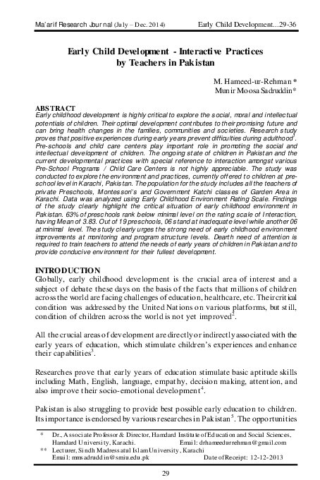 (PDF) 04- Early Child Development