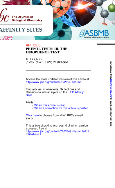 (PDF) III. THE INDOPHENOL TEST