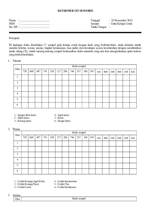 (DOC) KUISIONER UJI SENSORIS 2