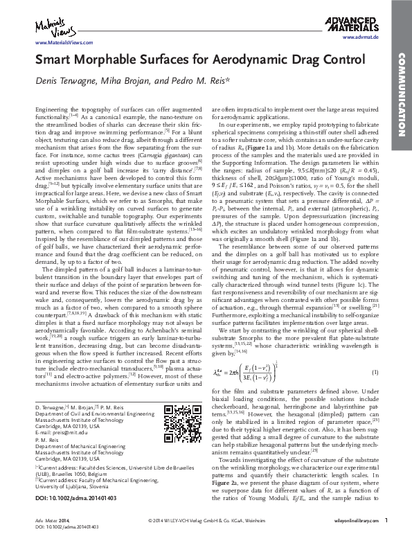 (PDF) Smart Morphable Surfaces for Aerodynamic Drag Control