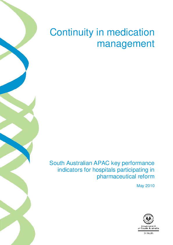 Pdf Continuity In Medication Management South Australian Apac Key