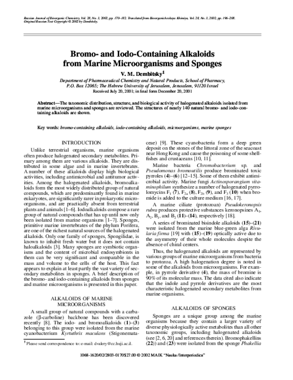 (PDF) Bromo- and Iodo-Containing Alkaloids from Marine Microorganisms ...