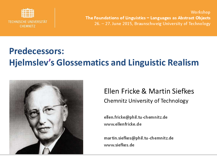 (PDF) Hjelmslev’s Glossematics and Linguistic Realism