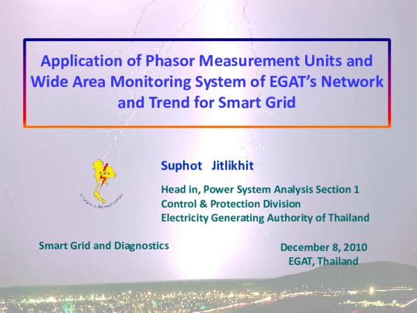 (PDF) Wide Area Monitoring (WAMS) : Example for Real time Application Phase Angle Monitoring ...