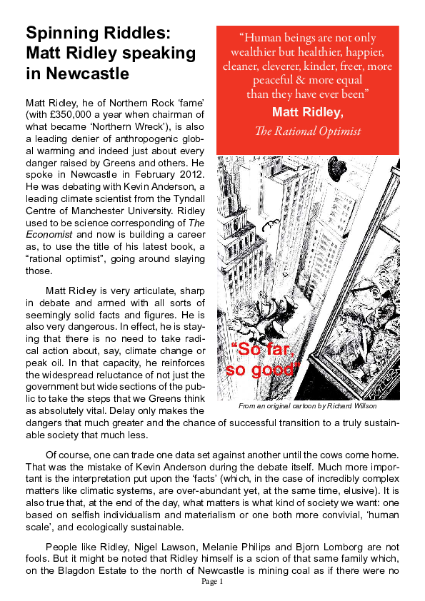 (PDF) Spinning Riddles - a critique of Nicholas Ridley