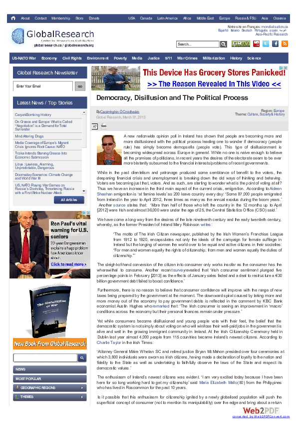 (PDF) Democracy, Disillusion and The Political Process