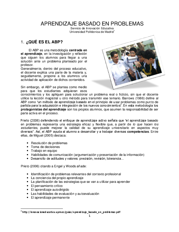 (PDF) APRENDIZAJE BASADO EN PROBLEMAS