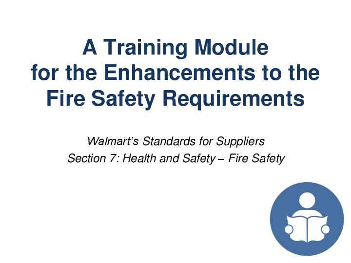 (PDF) A Training Module for the Enhancements to the Fire Safety ...
