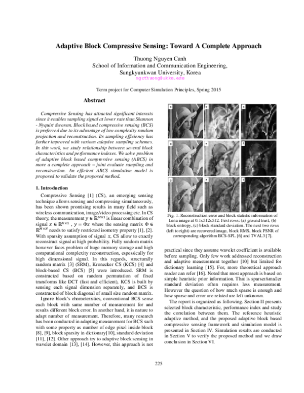 (PDF) Adaptive Block Compressive Sensing: Toward A Complete Approach